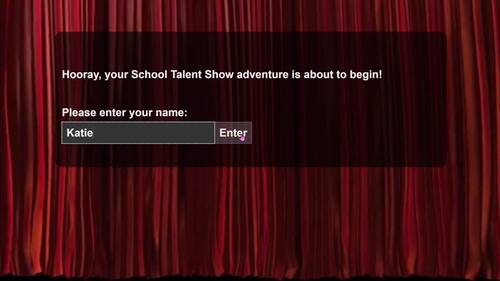 Digital Escape Room School Talent Show Grades 6-8 Pick a Path Adventure