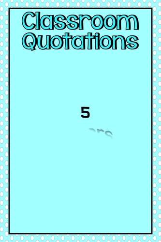INSPIRING QUOTATIONS Aqua Black Posters Task Cards Classroom Decor