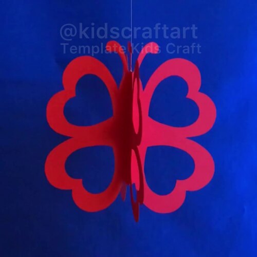 Valentine’s Day Butterfly Heart 3D Garland Valentines Craft Classroom ...
