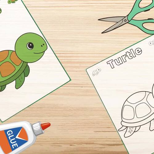 Turtle Craft Template-Ocean Animals Bulletin Board Craft-Summer Cut ...