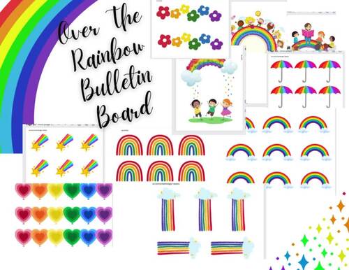 Over the Rainbow Bulletin Board (Set 1: Primary Colors) by The Magic Apple