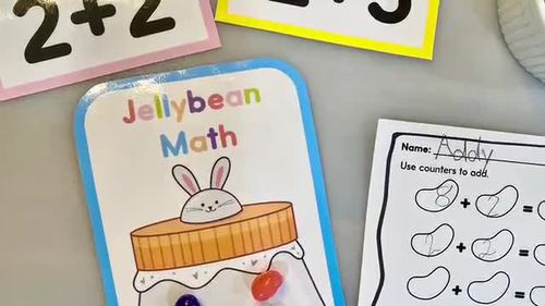 Easter Math / Spring Math Hands-on Jellybean Addition Activity and Math ...