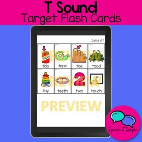 T Sound Articulation Target Cards - Artic - Apraxia - Phonology ...