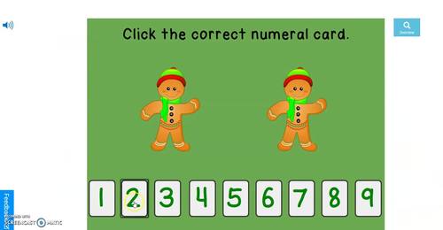 Montessori Gingerbread Counting 1-9 Boom Cards by Wendy's Montessori