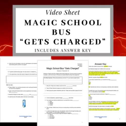 Electricity: The Magic School Bus "Gets Charged" Video Sheet | TPT