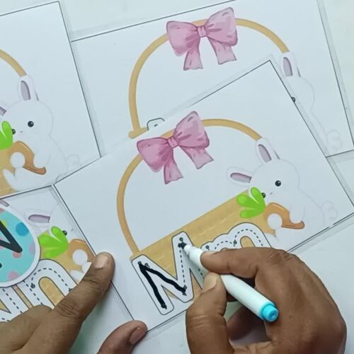 Easter Activities for preschool, Alphabet tracing and match, spring ...