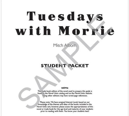 Tuesdays With Morrie Novel Units® Student Packet Novel Study | TPT