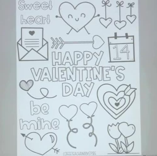 february coloring pages valentines day