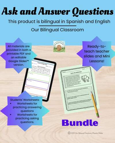 Bundle! Ask and Answer Questions Bilingual in English and Spanish ...