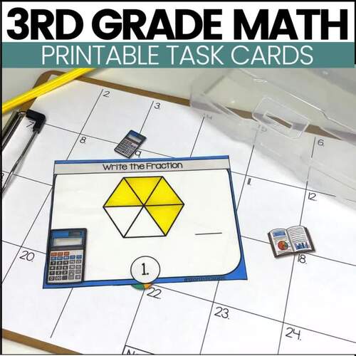 3rd Grade Go Math Review Understand Fractions by Handy Hanlon Creations