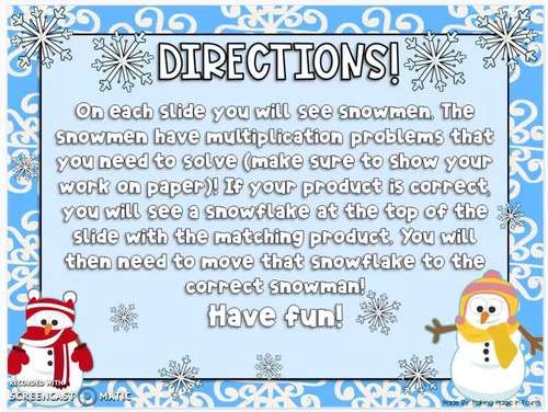 Digital Winter Themed: Multiplication Practice! by Making Magic in Fourth