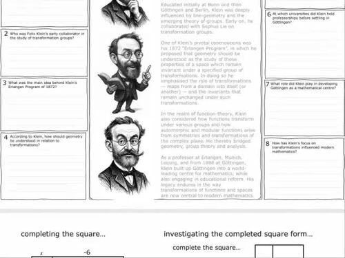 Math through the Ages - Klein by Mathematics and Literacy | TPT