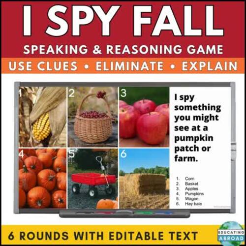 I Spy Fall Game | Critical Thinking & Speaking | No Prep Activity 3–5th ...