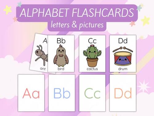 Alphabet Flashcards | ABC Letter Educational Cards | Preschool ...