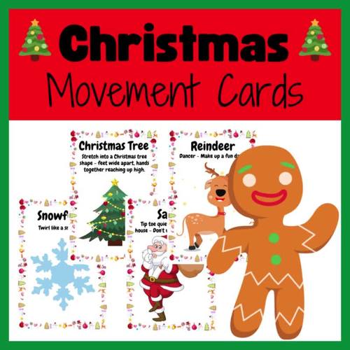 Christmas Movement Cards, Brain Break Activity, PE Activity Cards by ...