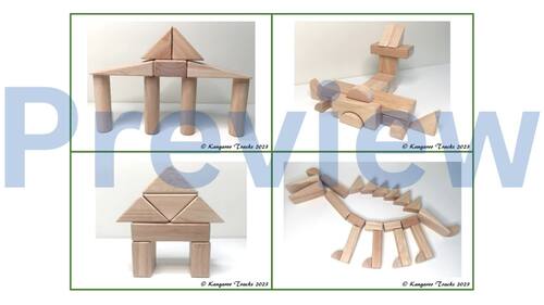 Wooden block building challenge cards Block Center Activity SET 2 ...