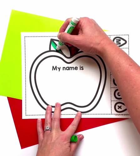 Fall Apple Name Craft - Autumn - Editable by Megs Teacher Life | TpT