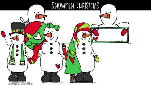 Snowmen Christmas clip art, Winter clip art Mini by Melonheadz Clipart