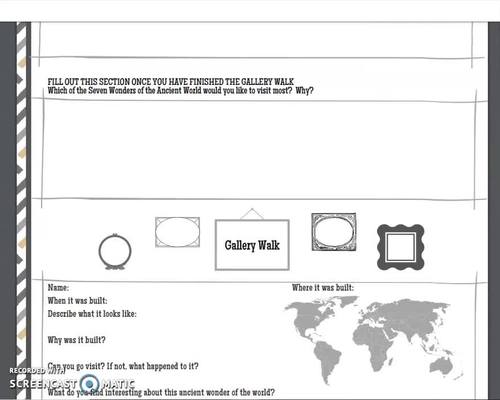 Seven Wonders of the Ancient World - Gallery Walk & Handout | TpT