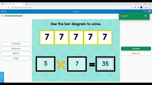 Multiplication Bar Diagrams Boom Cards by Hands on Learning LLC | TPT