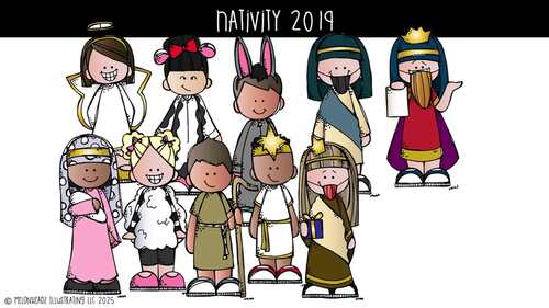 Nativity clip art 2019, Christmas clip art COMBO PACK by Melonheadz Clipart