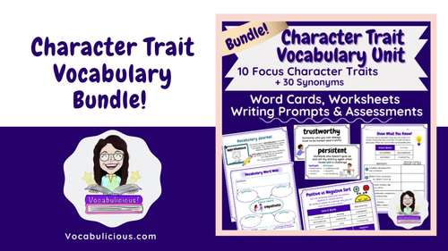 Character Traits Lesson by Vocabulicious | TPT