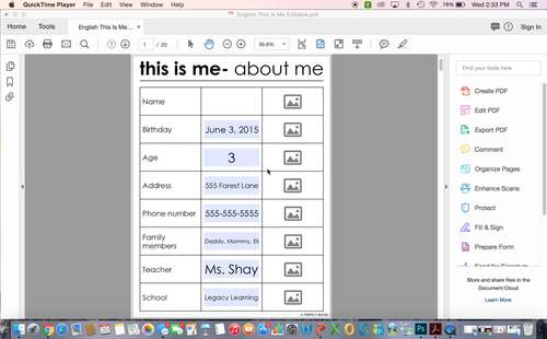 Editable All About Me Book- English and Spanish by A Perfect Blend