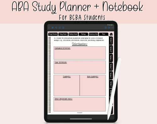 Digital BCBA Study Notebook and Planner | Applied Behavior Analysis ABA ...