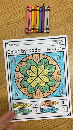 St. Patrick's Day Color by Code: Math by Mrs Males Masterpieces