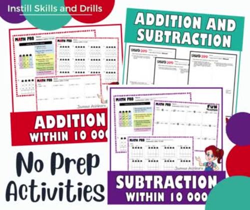 Add and Subtract 4 Digit Guided Practice and Word Problems Worksheets ...