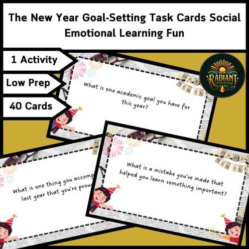 The New Year Goal-Setting Task Cards Social Emotional Learning Fun