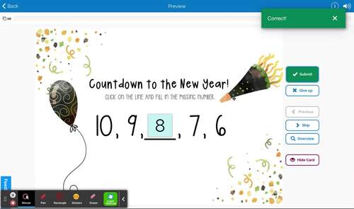 New Year's Countdown from 10 with Boom Cards by TargetTeacherWoman