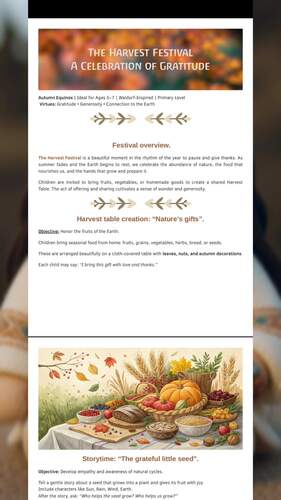 The harvest festival | A celebration of gratitude | Autumn Waldorf festival