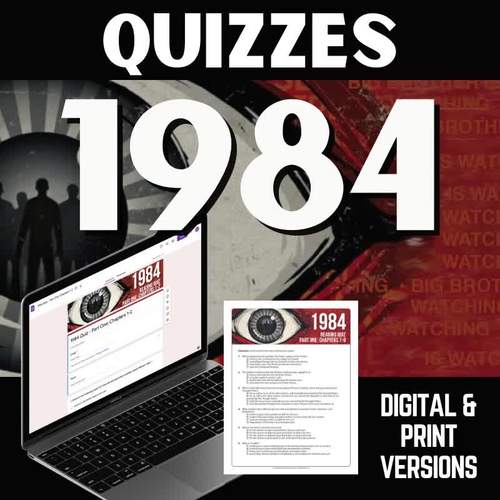 1984 Novel Study Unit Assessments - Part One, Two & Three Quizzes by ...
