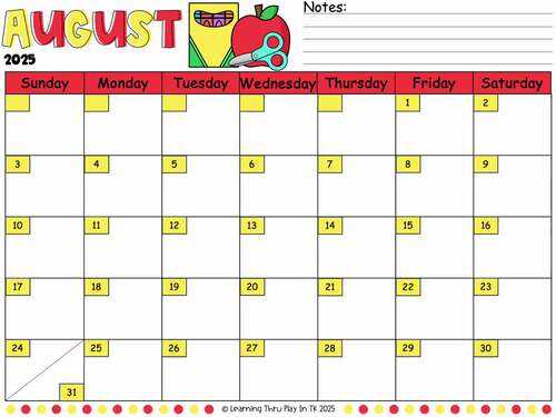 Editable 2025-26 School Calendar | Customizable Classroom Planner ...