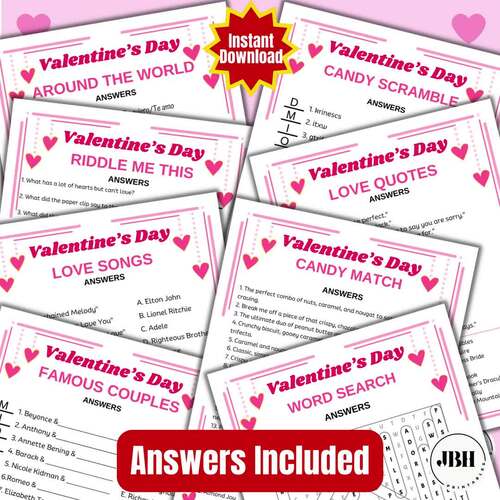 Valentine MEGA Bundle - 11 Fun-Filled Valentine Games for Older Kids or ...