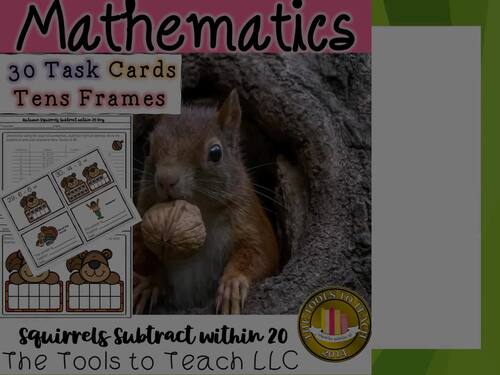 Autumn Squirrels 30 Subtract within 20 Task Cards Tens Frames | TPT