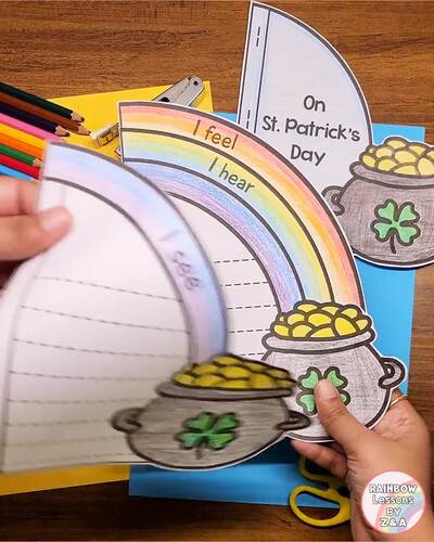 St Patricks Day Writing Craft | Rainbow Pot of Gold Craft | Writing ...