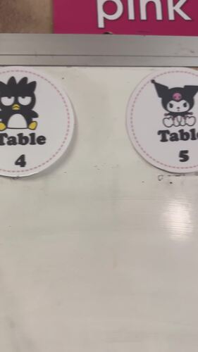 Sanrio-Inspired Table Numbers & Team Captain Signs (Editable) | TPT
