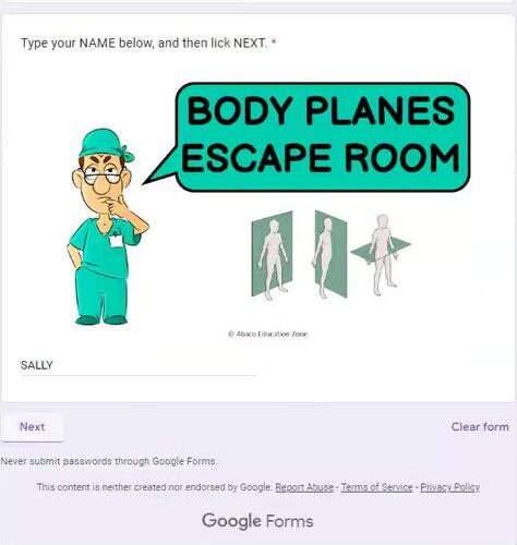 Body Planes Escape Room by Abaco Education Zone | TPT