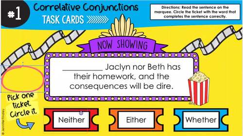 Digital Grammar Activities - Correlative Conjunctions - 5th Grade