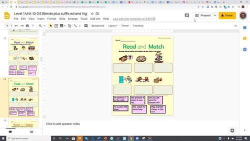 Distance Learning Google Slides Fun Phonics Blends plus suffixes (First ...