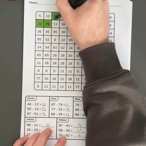 St Patrick's Day Double Digit Subtraction Mystery Pictures | Math Color ...