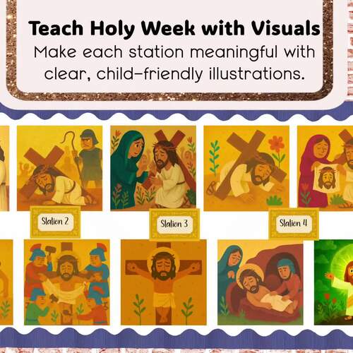 Holy Week Stations of the Cross Coloring Pages Clip Art by Teach Elite