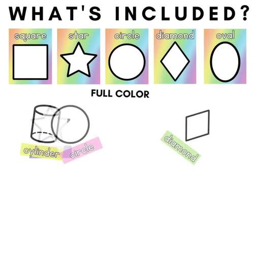 Hey Lisa! Bright & Happy 2D & 3D Shapes Posters | Editable | *NEW