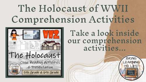 The Holocaust Close Reading Passage & Comprehension Activities | 5th ...