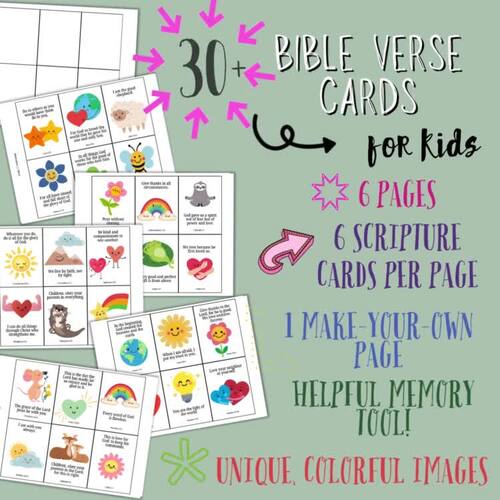 Bible Verse Cards for Kids | Printable Scripture Cards for Children ...