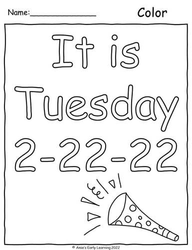 Twos Day Coloring Pages | PreK - Kindergarten | Printable | TPT