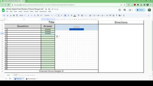 Winter Digital Pixel Mystery Pictures - Editable Templates BUNDLE
