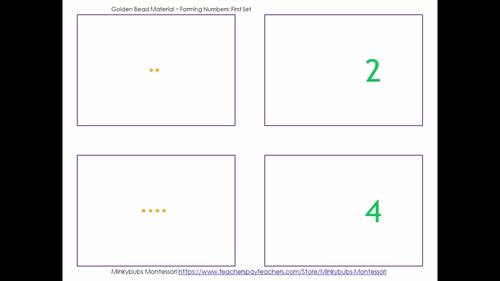 Montessori Math Golden Beads Decimal System Place Value Set 1 Printable